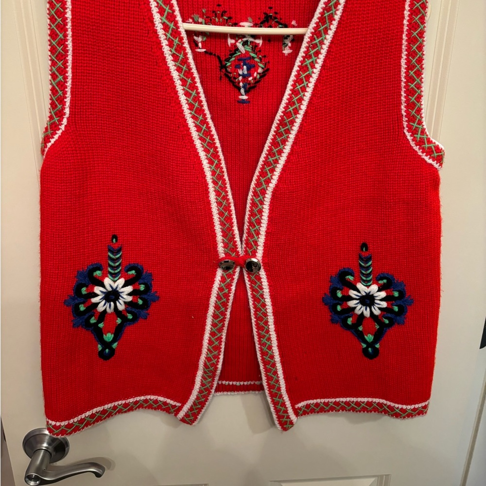 Vintage Traditional Polish Folk Art Knit Floral Stitc… - Gem